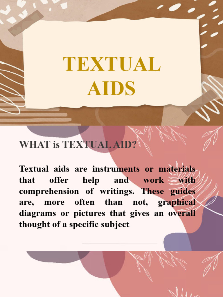 Textual Aids Pdf Reading Comprehension Communication