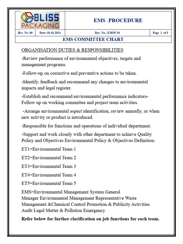 Ems Committee Chart | PDF | Pollution | Emergency Medical Services