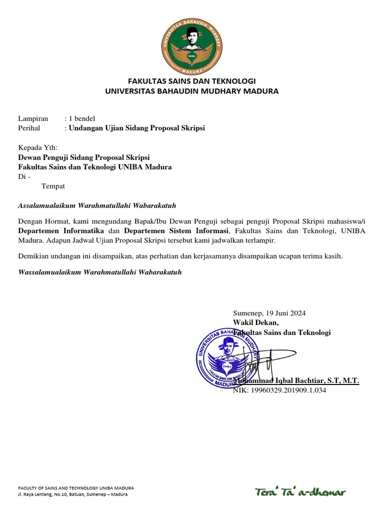 Undangan Sempro 20 Juni 2024 | PDF