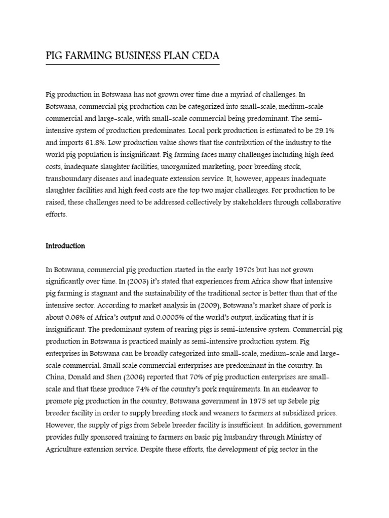 Full Pig Farming Business Plan Ceda | PDF | Balance Sheet | Depreciation