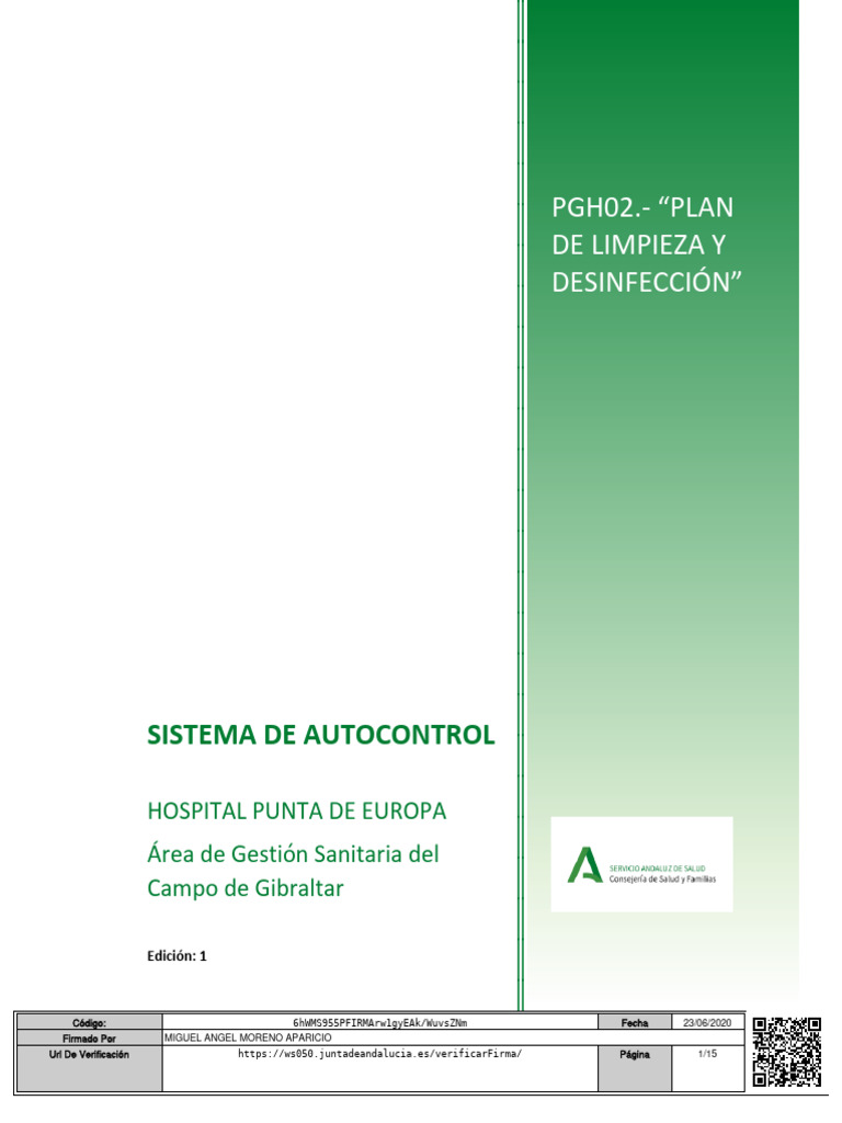 PGH02. Plan de Limpieza y Desinfeccion | PDF | Análisis de Riesgo y Puntos Críticos de Control ...
