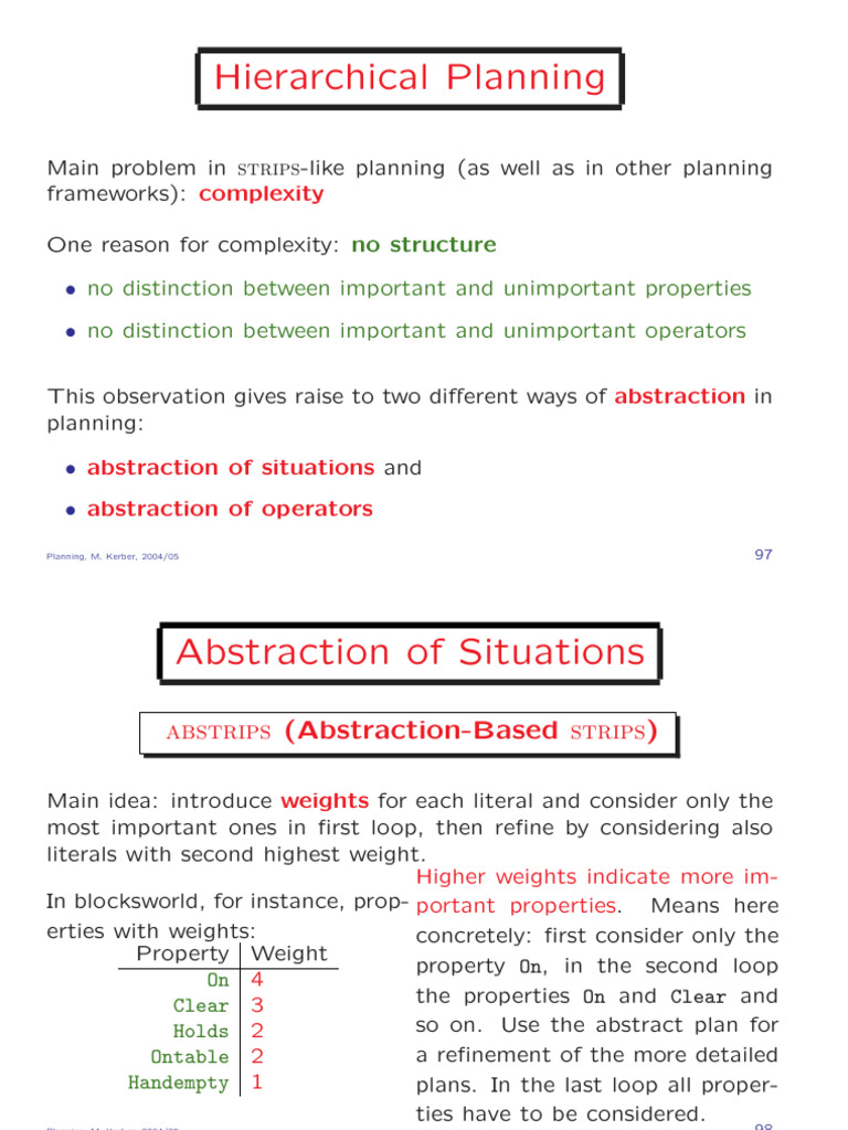 Unit 10 - Hierarchical Planning | PDF | Nonlinear System | Abstraction