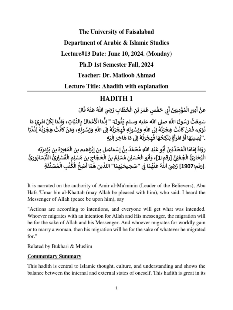 Ahadith With Explanation | PDF | Hajj | Hadith