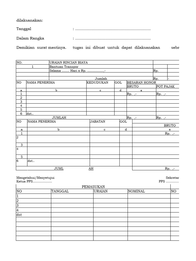 Contoh BKU DLL | PDF