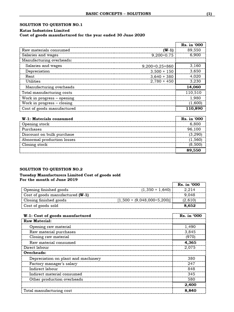 Basic Costing Concepts S Part 1 | PDF | Economies | Business Economics
