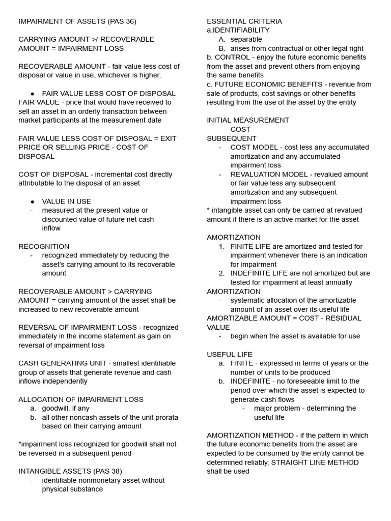 Understanding Asset Impairment and Intangibles | PDF | Fair Value ...