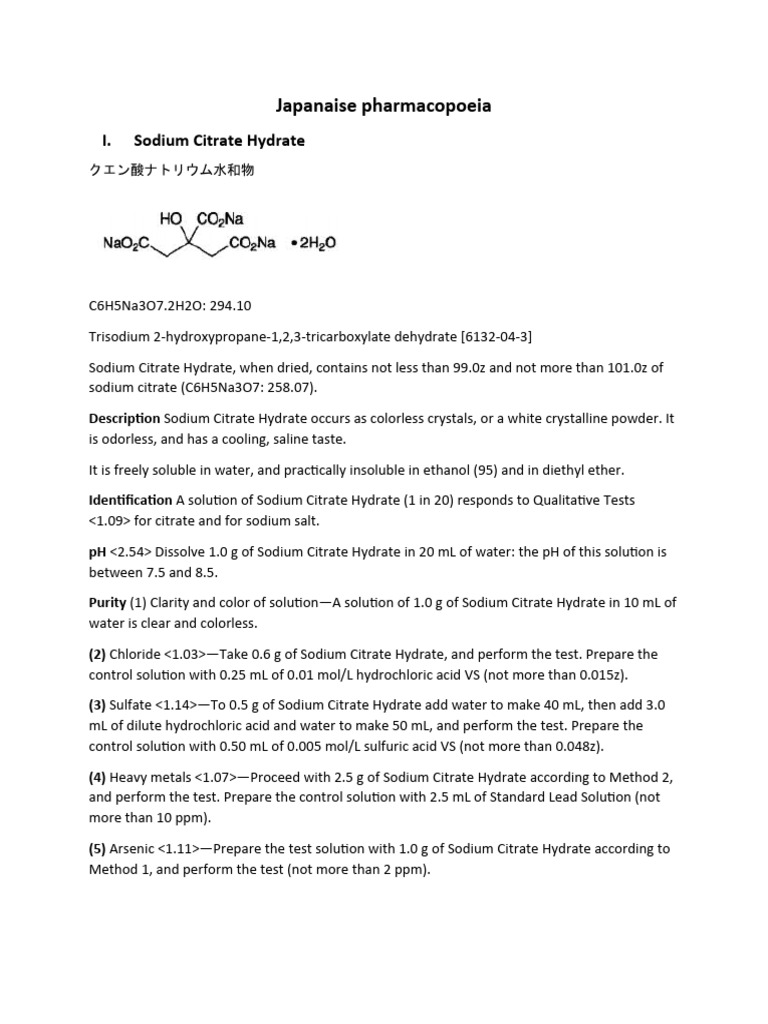 Japanaise pharmacopoeia | PDF | Solubility | Chromatography