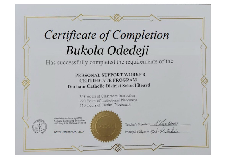 Durham District School Certificate | PDF