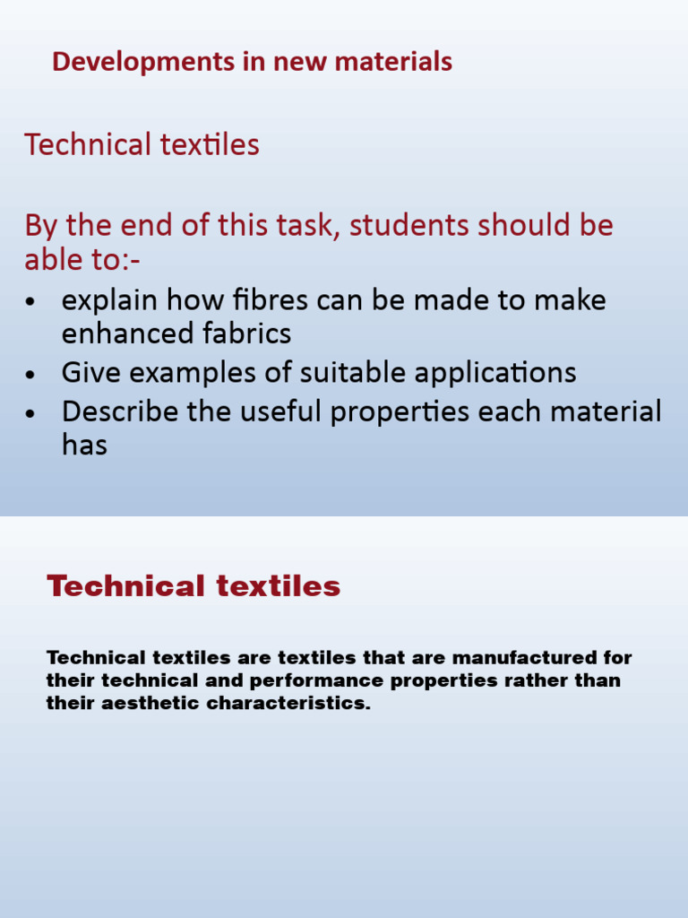 PP Technical Textiles Homework | PDF | Textiles | E Textiles