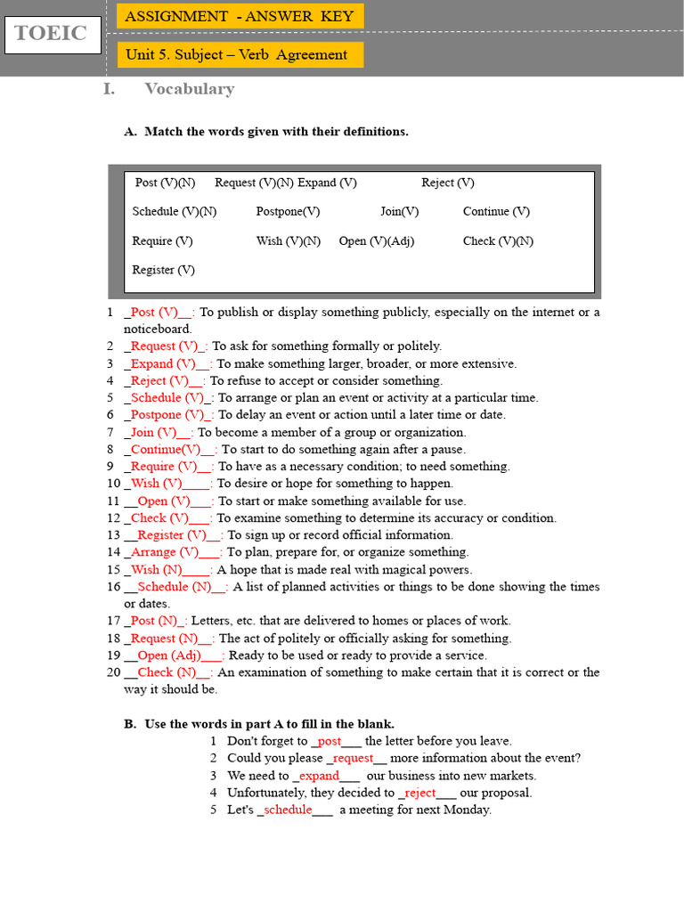 Subject-Verb Agreement Practice Guide | PDF | Christmas | Grammatical ...