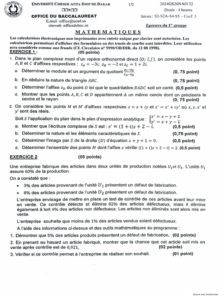 Sujet TS2 | PDF