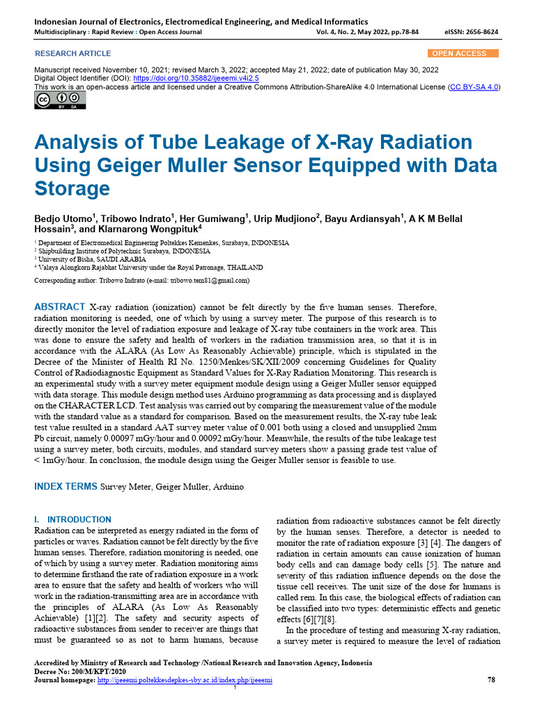 Analysis of Tube Leakage of X Ray Radiat Ceddfa8f | PDF | Radiation | X Ray