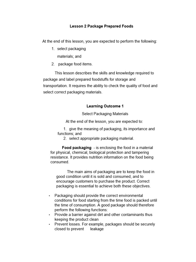 Module No 3 4th QTR Tle 9. p.1 | PDF | Packaging And Labeling | Glasses