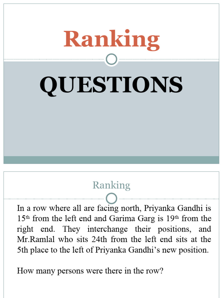 Ranking Questions | PDF