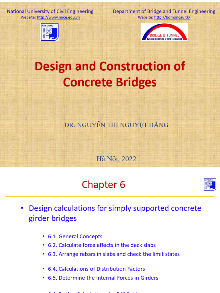 Design and Construction of Concrete Bridges - Chapter 6 | PDF | Bridge ...