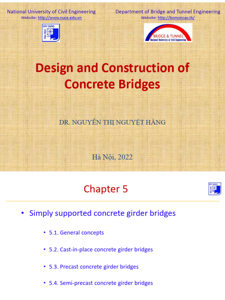 Design and Construction of Concrete Bridges - Chapter 5 | PDF ...
