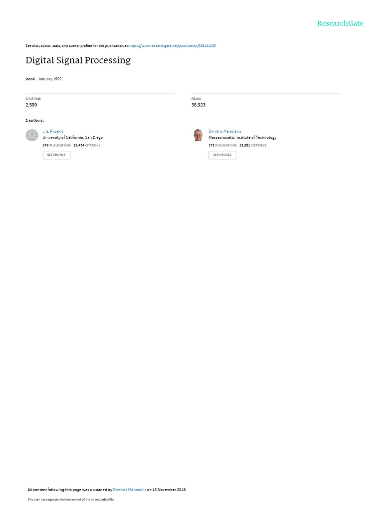 Digital Signal Processing | PDF | Digital Signal Processing | Signal Processing