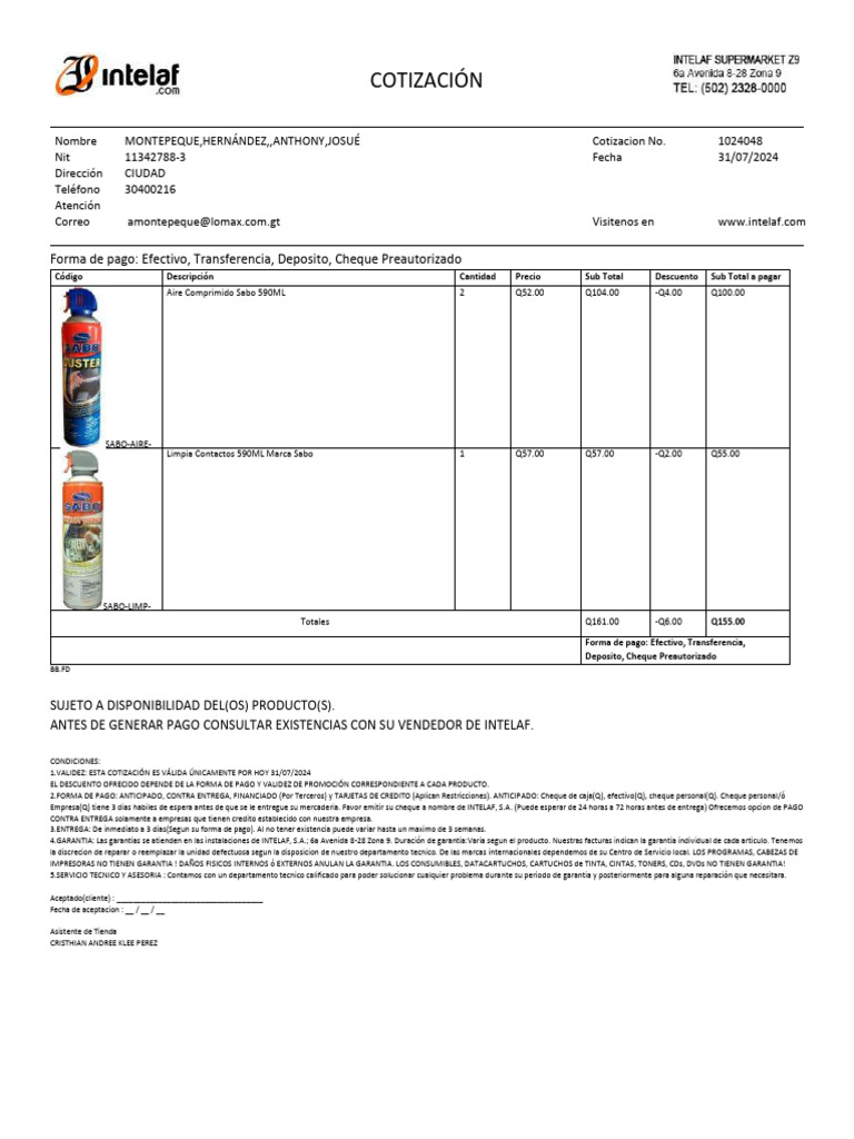Coti-#1024048-Con Imagenes | PDF | Cheque