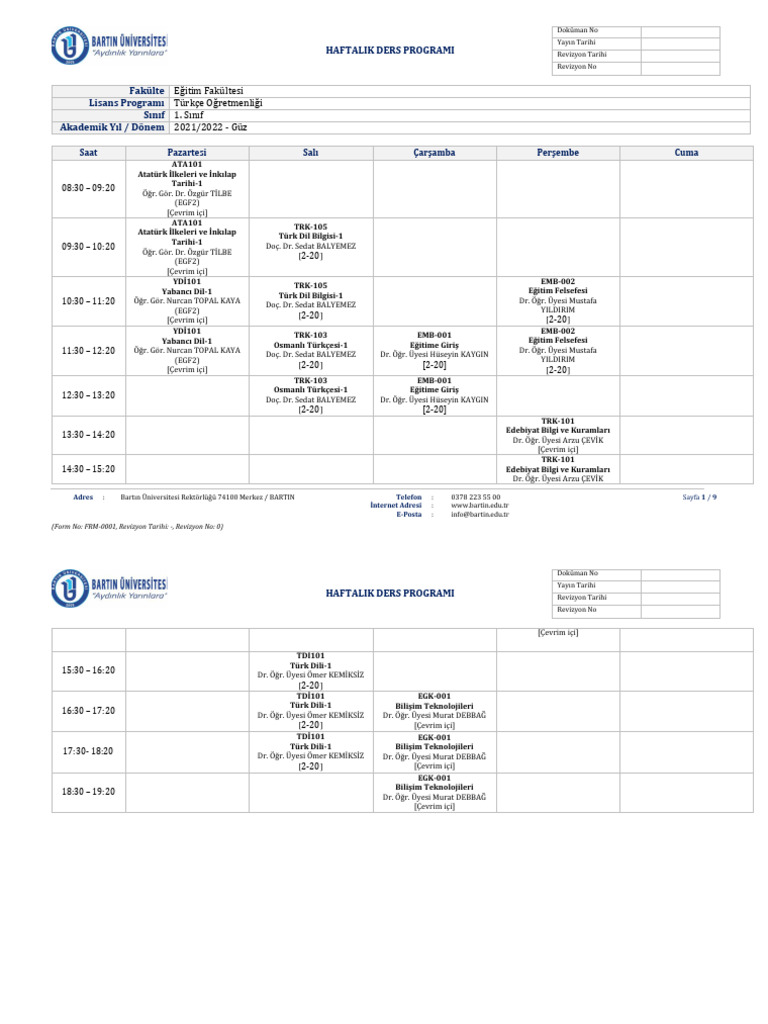 Turkce Ogretmenligi Yeni Ders Programi - JLLPWTR | PDF