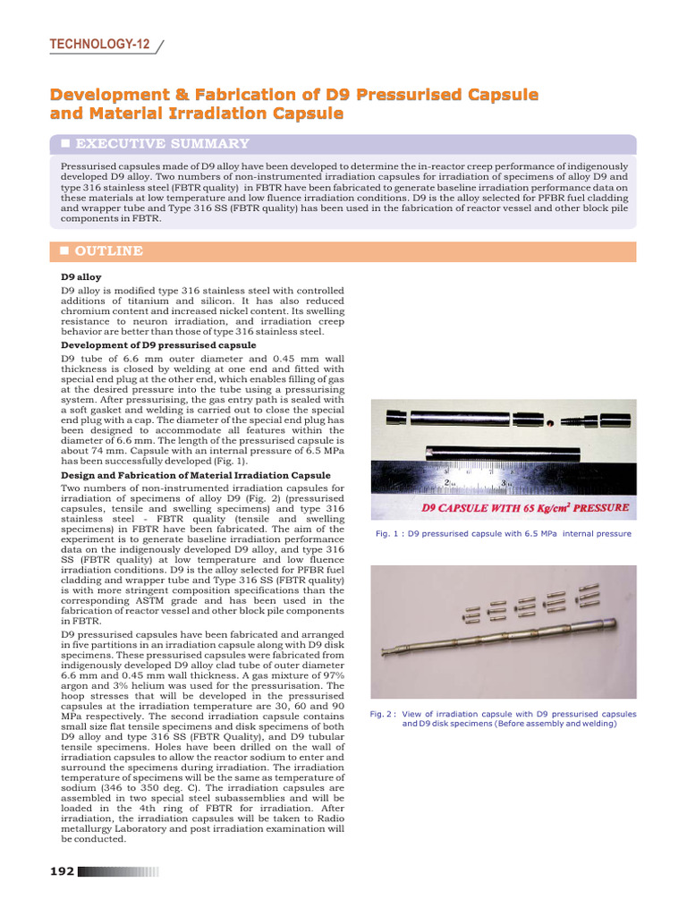Alloy D9 SS Capsules | PDF | Creep (Deformation) | Stainless Steel