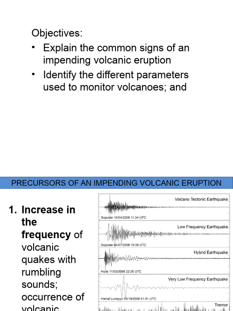 Week 7 Signs of Volcanic Eruption | PDF | Volcano | Types Of Volcanic Eruptions
