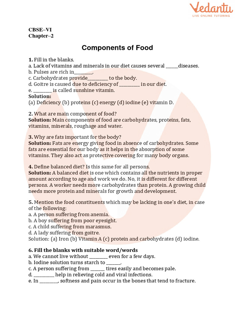 Components of Food | PDF | Foods | Vitamin