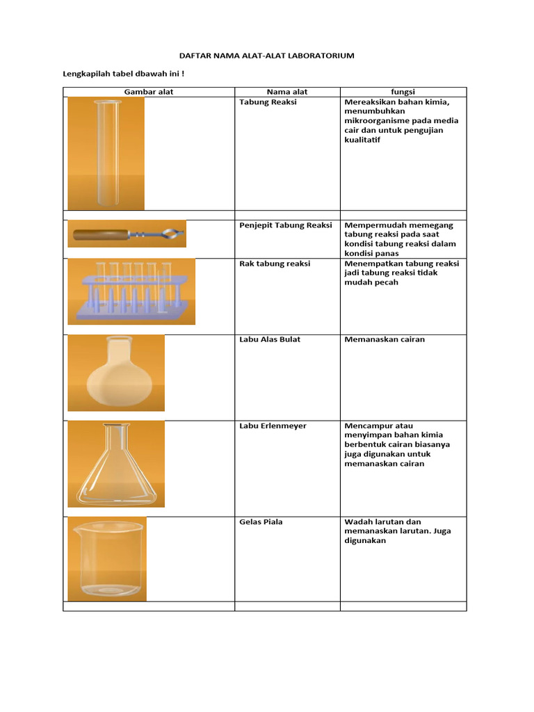 Alat Laboratorium dan Fungsinya | PDF | Sains & Matematika