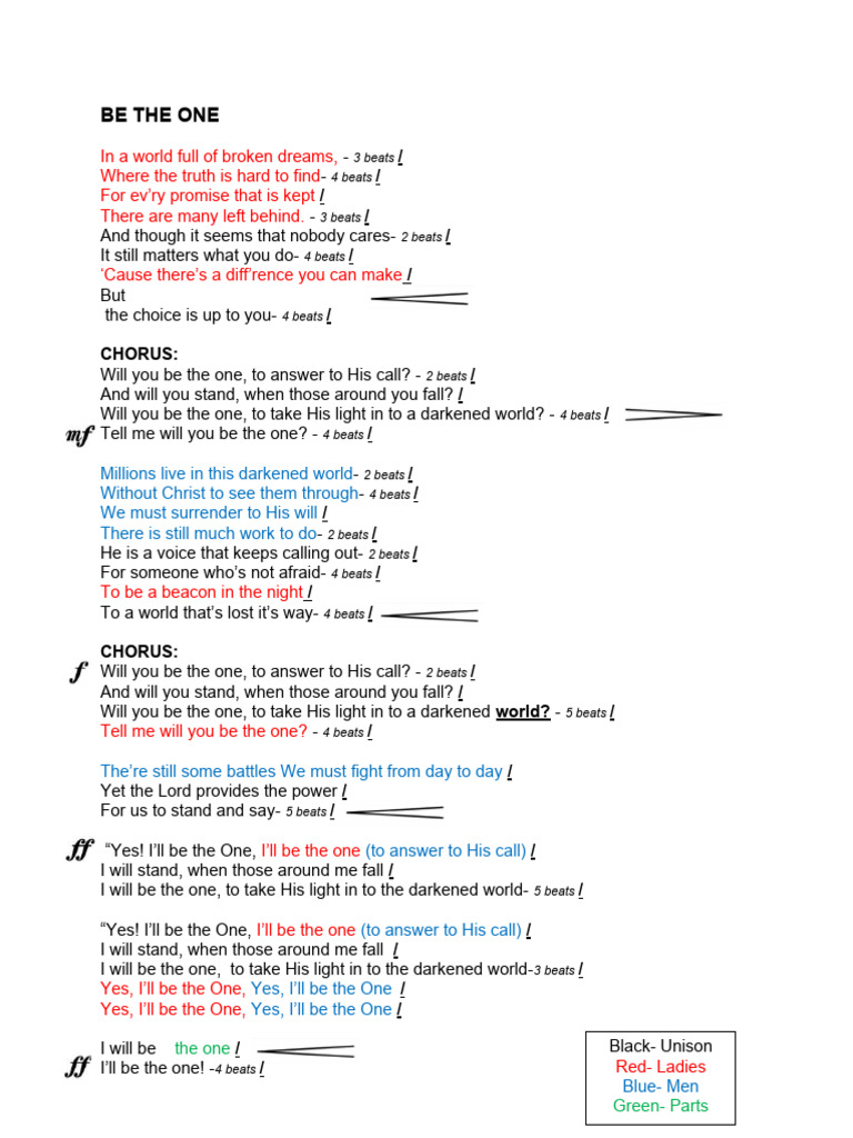 Be The One | PDF