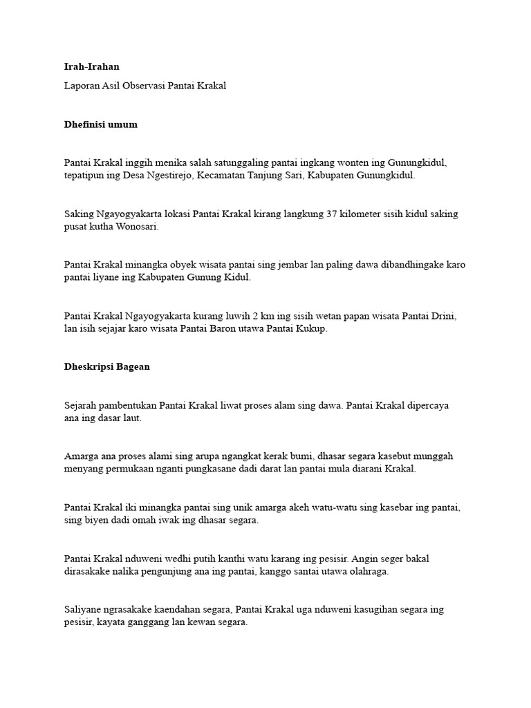 B Jawa Teks Palapuran Asil Observasi | PDF