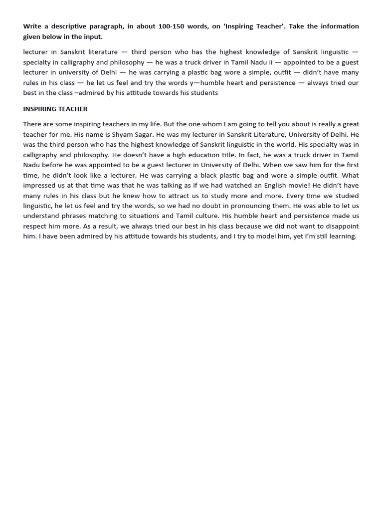 Inspiring Teacher Pdf