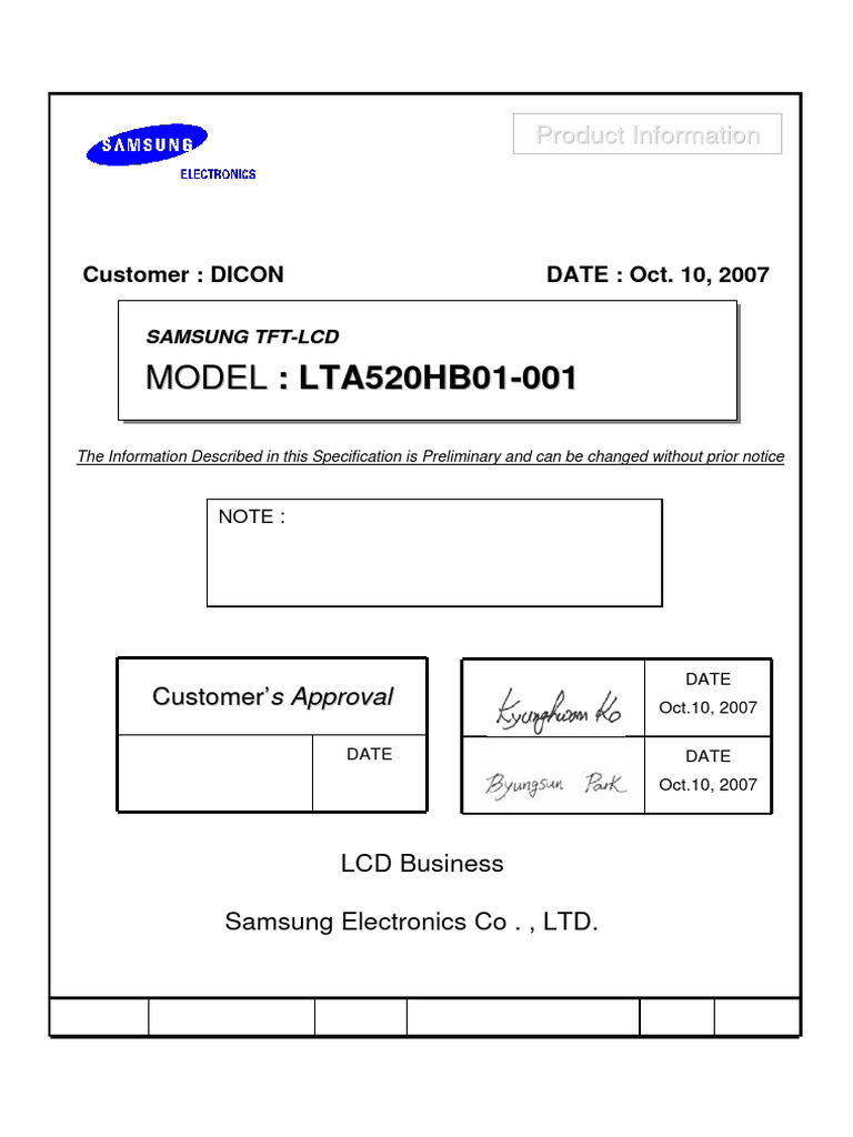52XV500DA - Painel S-PVA | PDF | Electronics | Electronic Engineering