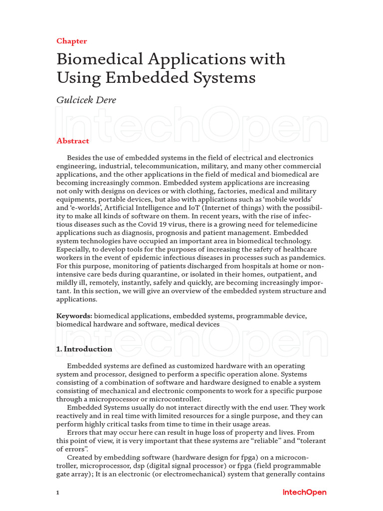 Biomedical Applications With Using Embedded Systems - Handout | PDF | Embedded System ...