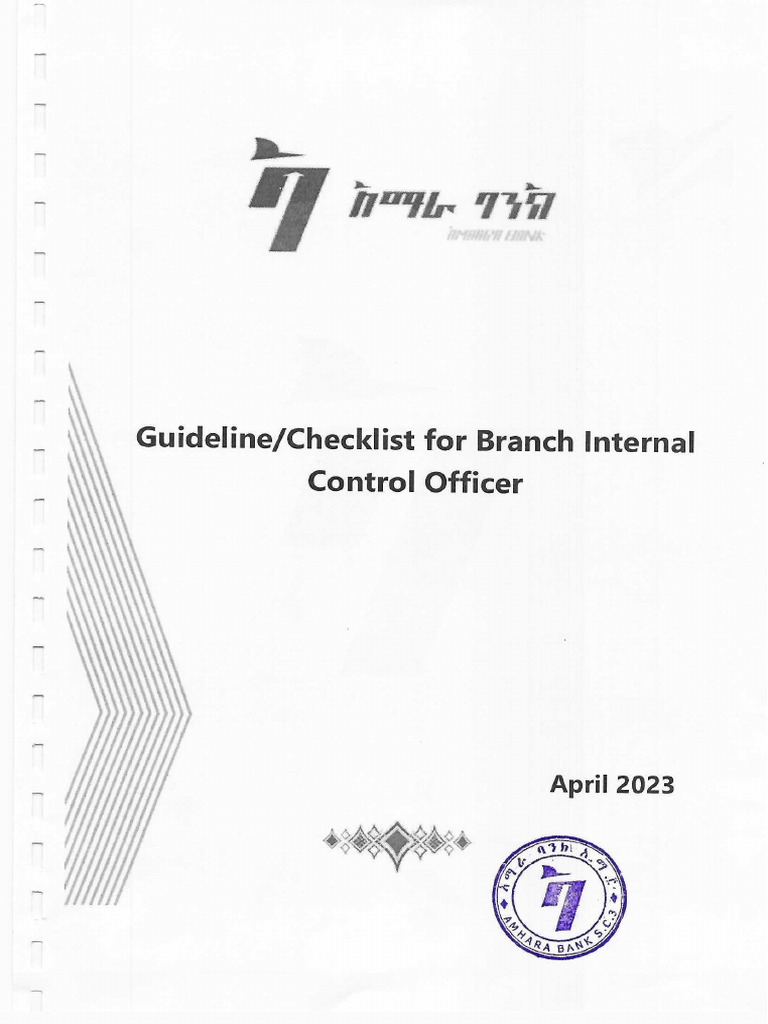 Guideline & Checklist For Branch Internal Control Officer | PDF