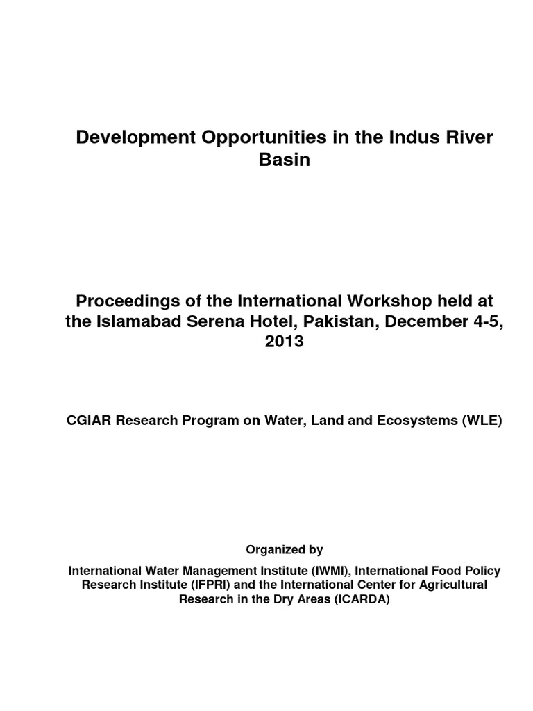 Development Opportunities in The Indus R | PDF | Groundwater | Irrigation