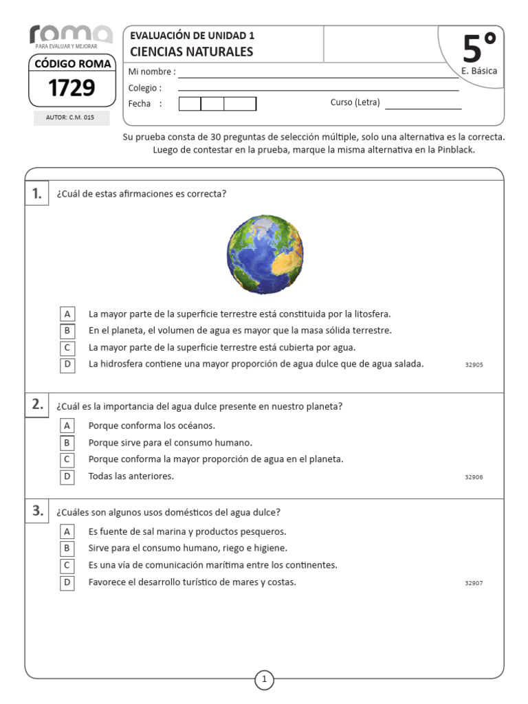 Cie5b Uni1 1729 | PDF | Agua | Mar