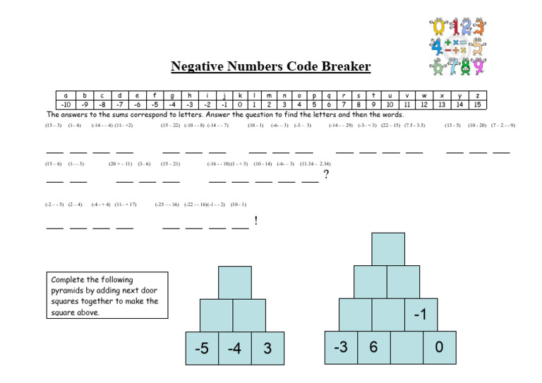 Negative Numbers Puzzle Solver | PDF