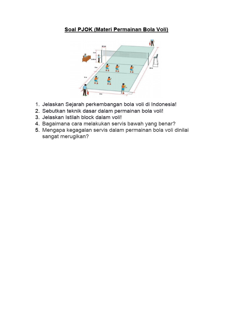 Soal Pjok Permainan Bola Voli | PDF