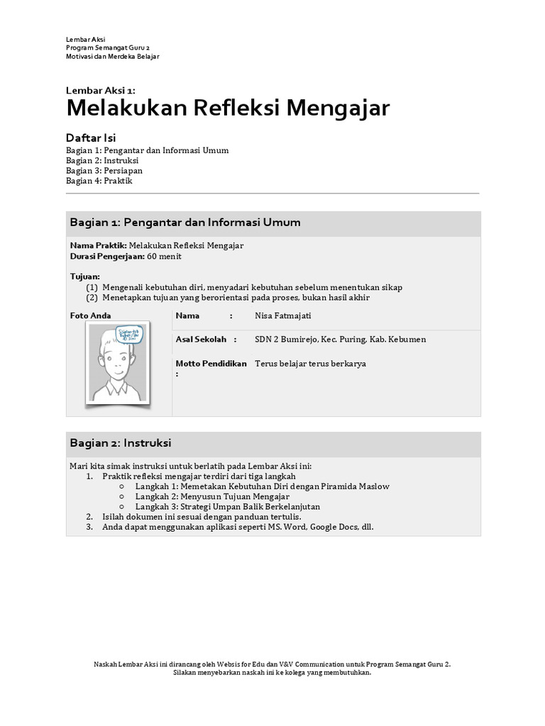 Refleksi Mengajar untuk Guru | PDF