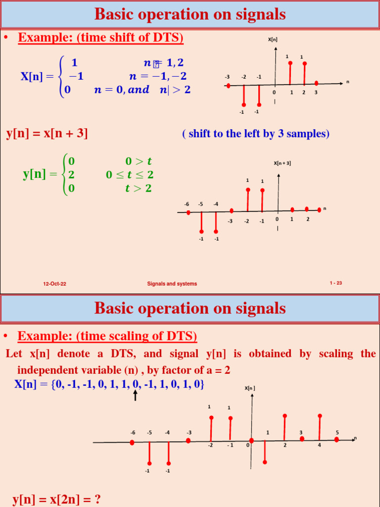 Example: (Time Shift of DTS) : y (N) X (N + 3) | PDF | Discrete Time ...