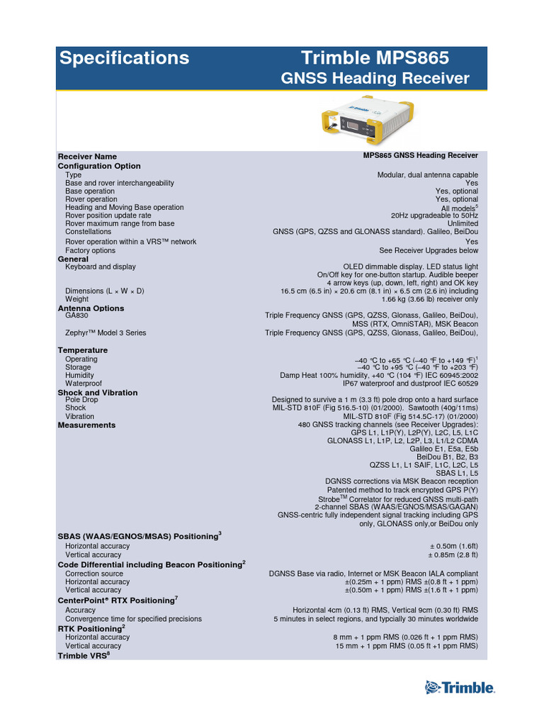 MPS865 Specification Sheet | PDF | Wi Fi | Bluetooth