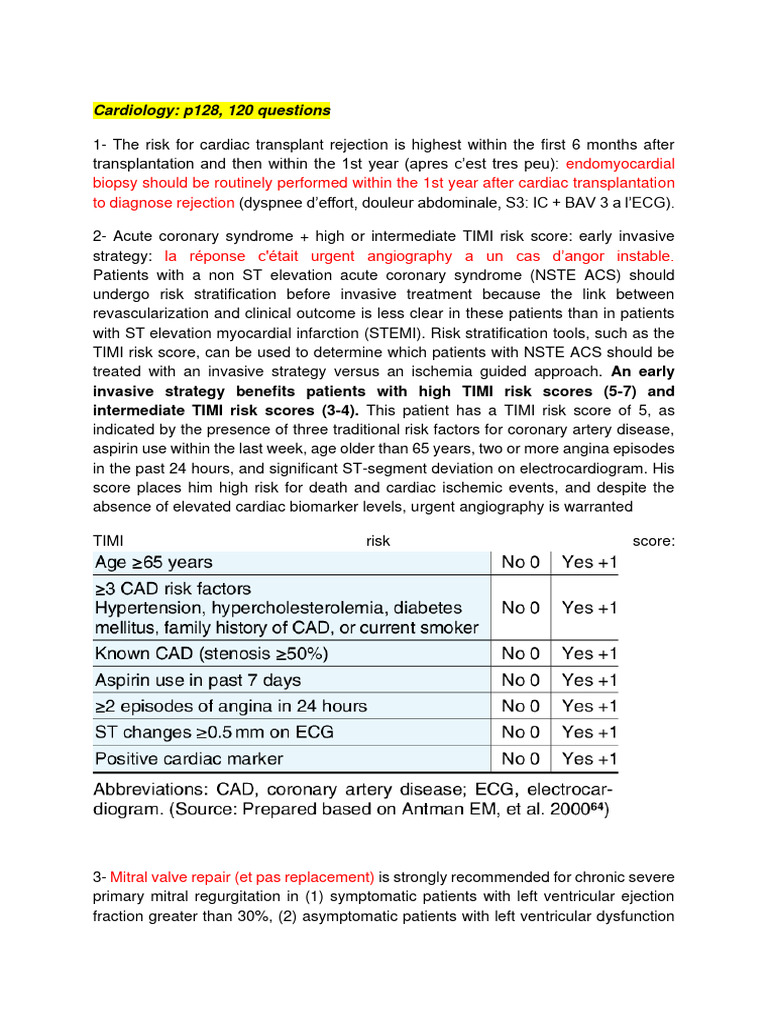 MKSAP 18 - Key Points | PDF | Myocardial Infarction | Heart