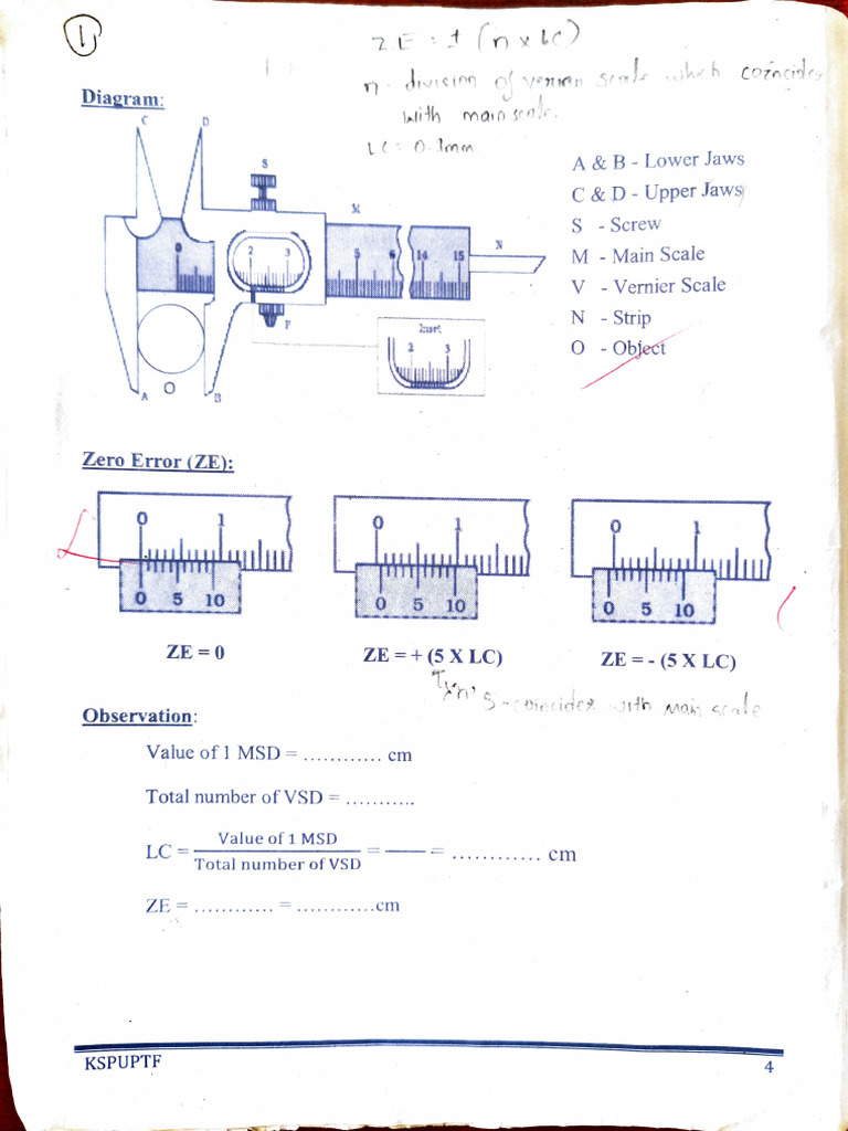 Vernier Caliper Experiment 1 2and3 Pdf Metrology Physical Quantities