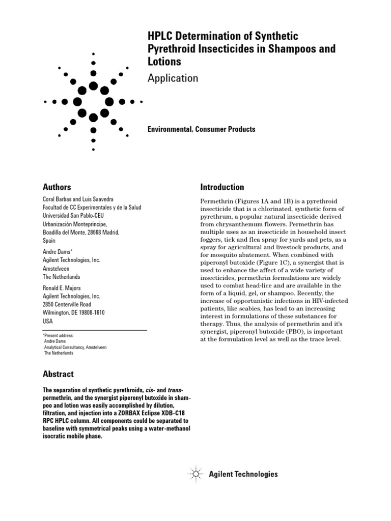 Permethrin | PDF | High Performance Liquid Chromatography | Chromatography