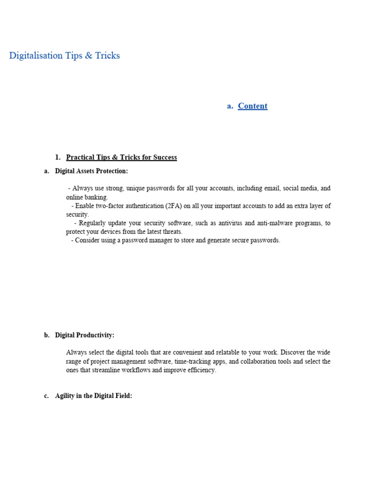 Digitilization_ Tips and Tricks | PDF
