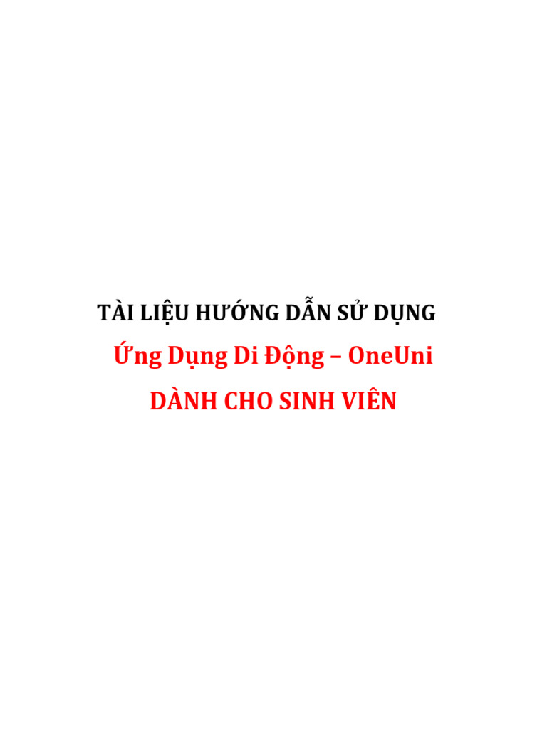 CKD Huong Dan Su Dung App Oneuni Sinhvien 20240102100850 e | PDF