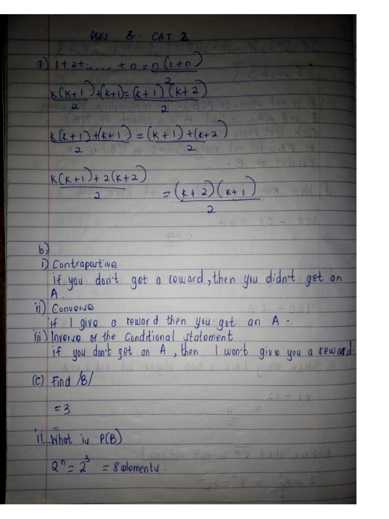 Cat1 Foundation Mathematics | PDF