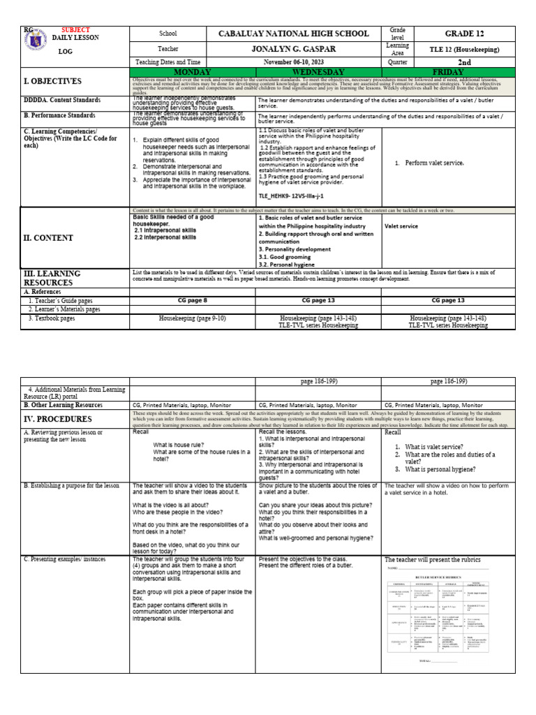TLE WEEK 1 | PDF | Learning | Communication