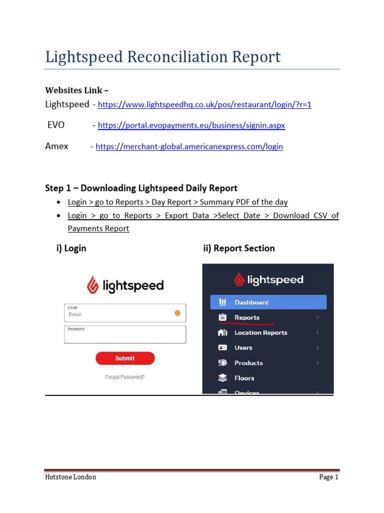 Lightspeed Reconciliation Training Module | PDF | Receipt | Data Management