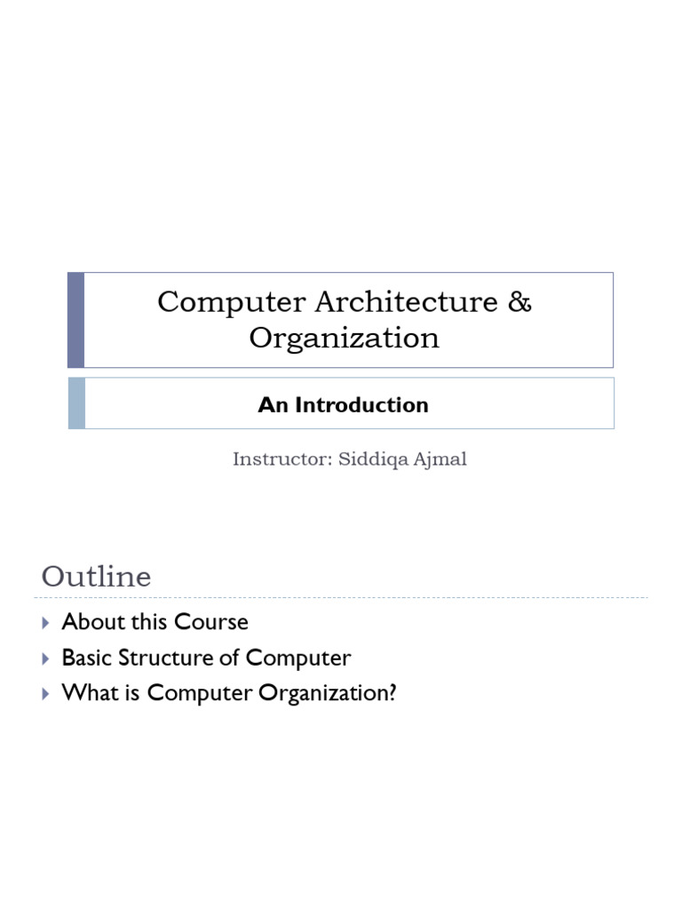 Computer Architecture & Organization | PDF | Central Processing Unit | Computer Data Storage