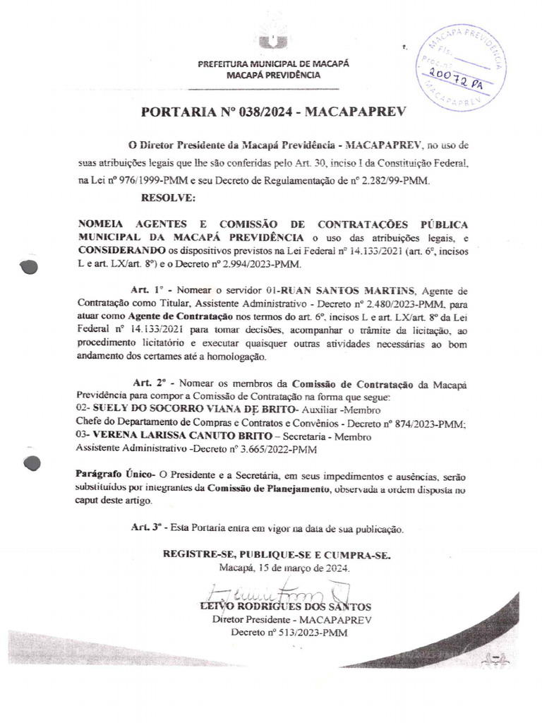 PORTARIAS n038 2024 | PDF